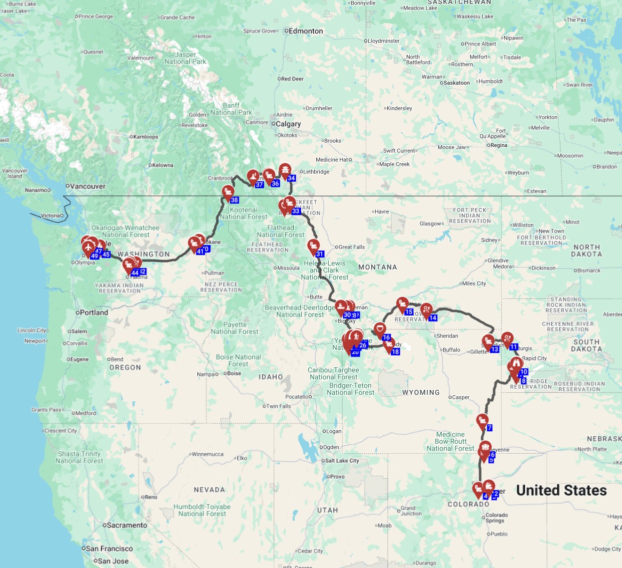 Denver to Seattle - Mountains Parks Culture Family RV Road Trip